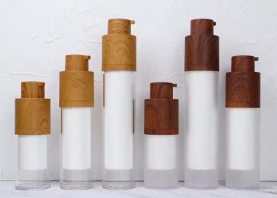 Cina Matte Bamboo Airless Bottle, bottiglia senz'aria della pompa 30ml per il siero del fronte in vendita