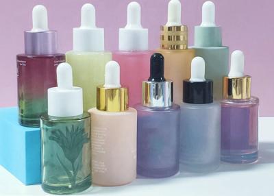 Cina 1Oz Matte Blue Flat Shoulder 30ml ha glassato l'insieme del siero delle bottiglie di vetro e dei barattoli in vendita
