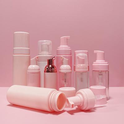 China garrafa de espuma 30ml 50ml 2oz 80ml 100ml PET dispensador de sabão cosmético ouro rosa garrafa de bomba de espuma branca à venda