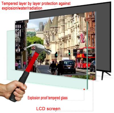 China 85 100 110 Inch Tempered Glass LED Android TV Eye Protection for sale