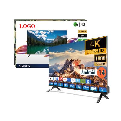 中国 32 40 50 55 65 インチ スマート LED テレビ 2K 4K UHD Android フラットスクリーン テレビ 販売のため