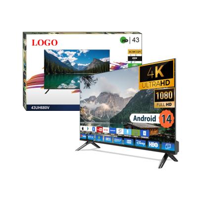 中国 32 40 50 55 65 インチ 4K UHD スマート LED Android TV ホームシアターディスプレイ 販売のため