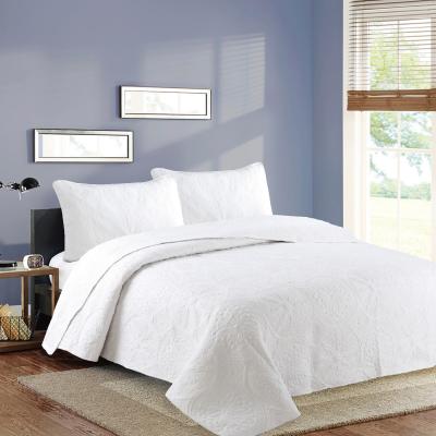 China 3pcs Luxury 100% Cotton Summer Quilt Bed Cover Air Conditioner Brief Embossing Blanket Solid Color hotel blanket for sale