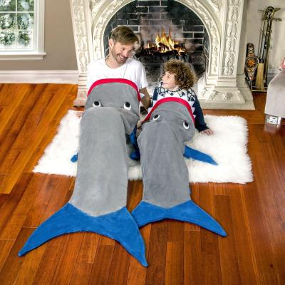China Mermaid Tail shark Blanket for Kids Teens Adults,Plush Soft Flannel Fleece All Seasons Sleeping Blankets for sale