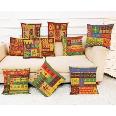 China African National Stripe Bohemian Style Geometric Home Decorative Throw Pillow Covers Linen Ethnic Cushion Cover Case for sale