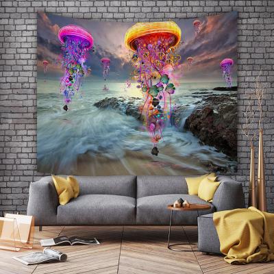 China bohemian home decor wall tapestry hanging huge mushroom house fairyland psychedelic tapestry for sale