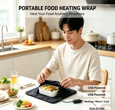 China USB powered food heating bag with flexible wrapping design and food grade materials providing steady gentle heating for packed meals for sale