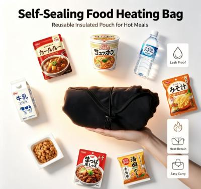 China Portable self-sealing food heating bag, reusable heating bag, suitable for instant noodles, curry, and ready to eat meals for sale