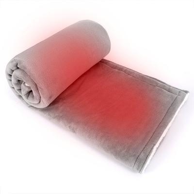 China ODM Battery Powered Heated Blanket Soft Fleece Portable USB Power Heating Throw Grey for sale