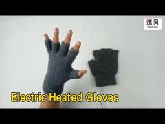 Half Finger Electric Heated Gloves 5W Washable Knitted Detachable Graphen