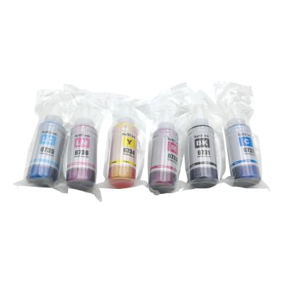 China Ink Bottle For Epson L805  L800  L1800 L810  L850 Printer T673 Ink Code 70gm X CMYBkLCLM Ink Color Set for sale