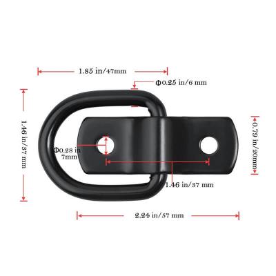 China Heavy Duty D-Ring Tie Down Anchor with 1" × 1-3/8" Inner Clearance and 2-1/4" × 3/4" Mounting Bracket for Secure Cargo Fastening for sale