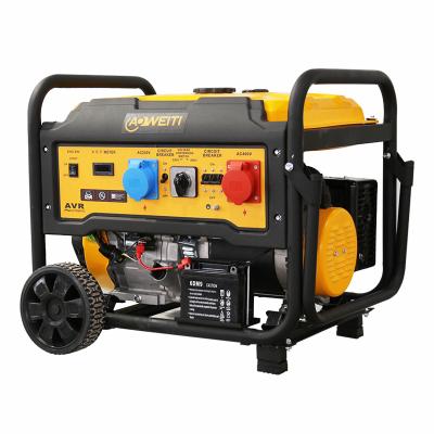 China 8kw 10kw Open Frame Gasoline Generator Portable Handrail With Wheels for sale