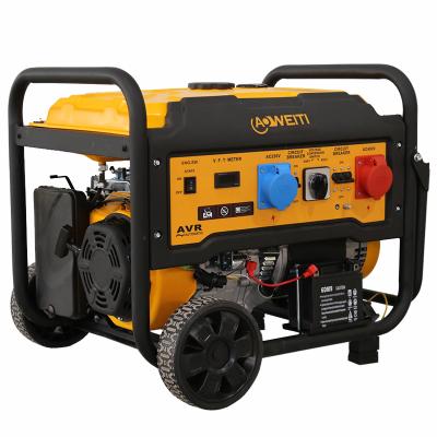 China 8kw 10kw Open Frame Gasoline Generator Portable Handrail With Wheels for sale