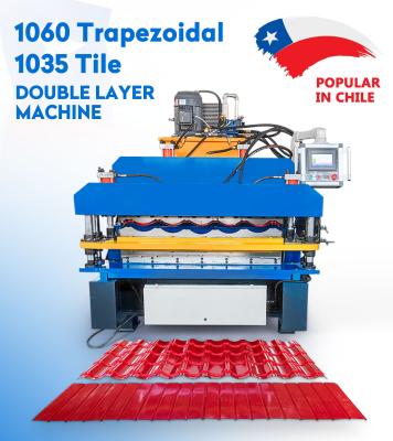 China Wall And Roof Double Layer 	Roofing Sheet  Roll Forming Machine 8.5kw Computerized for sale