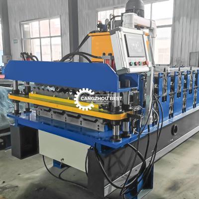 China Corrugated / IBR Double Layer Roofing Sheet Roll Forming Machine 8-12m/min for sale