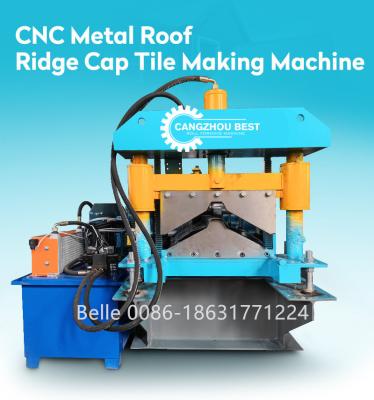 China Metal 350H Steel Roof Tile Ridge Cap Machine Hydraulic Cutting System for sale