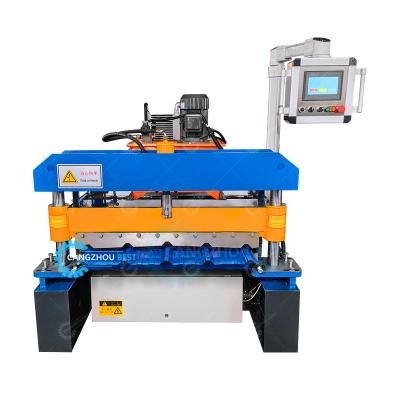 Китай 1000 мм сенсорный экран Металлический кровельный лист изготовление ролловой формовочной машины Plc управление продается