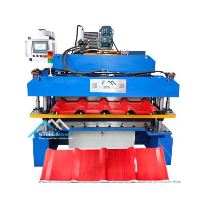 중국 생산용 PLC 제어 된 이중 프로필 지붕 엽 롤 형성 기계 판매용