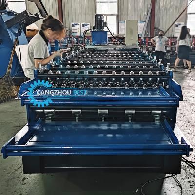 China House Building Double Layer Two Profiles Roof Sheet Roll Forming Machine for sale