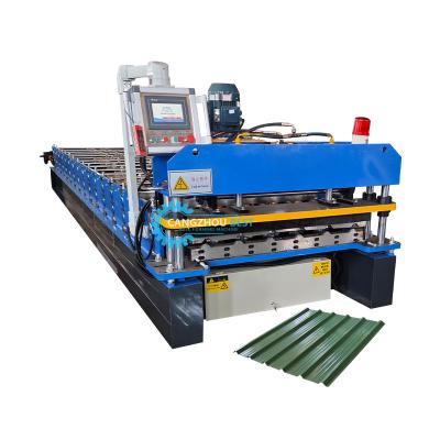 China 1050mm galvanisierte Stahldachprofil Trapezodial-Blatt-Roll-Formmaschine for sale