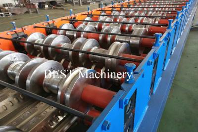 China Hydraulic Press Logo Steel Decking Sheet Floor Roll Forming Machine PLC Control System for sale