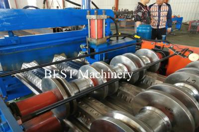 China Hydraulic Press Logo Steel Decking Sheet Floor Roll Forming Machine PLC Control System for sale