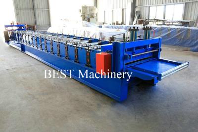 China Hydraulic Press Logo Steel Decking Sheet Floor Roll Forming Machine PLC Control System for sale
