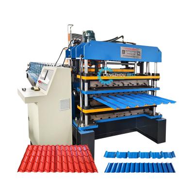 China Roof Tile Corrugated IBR Three Profile In One Color Steel Roofing Sheet Roll Forming Machine for sale