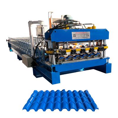 China Building materials 0.35-0.6 mm Monaco glazed roof tile roll forming machine for sale