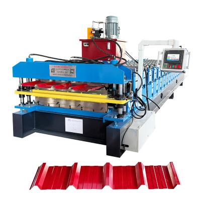 China TR4 TR5 double profile roof sheet in one machine with High-precision cutting cost-saving machine for sale