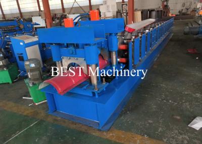 China Color Coated Top Roll Ridge Cap Roll Forming Machine with Pressing Device for sale