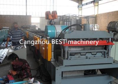 China Steel Structure Galvanized Floor Deck Roll Forming Machine With Highly Speed for sale