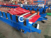 China Auto 914 PLC Control Metal Roofing Sheet Roll Forming Machine With PPGI / GI for sale