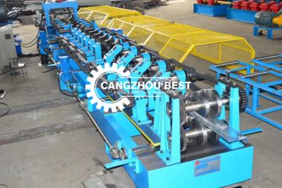 China 1.5mm Galvanized Steel Gearbox Drive C Purlin Roll Forming Machine for sale