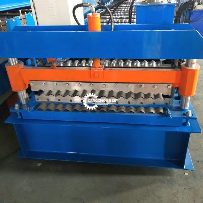 Китай Крен рифленого листа вырезывания 0.3mm цвета PPGI стальной автоматический формируя машину продается