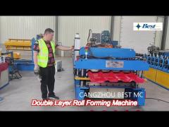 Gepersonaliseerde breedte dubbele laag rollvormende machine 8-12m/min Snelle snelheid