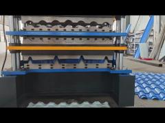 Drielagig gegalvaniseerd daktegel Trapezodiaal dakplaat rollen vormmachine