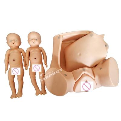 China Modelo de mulher grávida e gêmeos de tamanho realista de vida humana boneca de bebê para treinamento de parto à venda