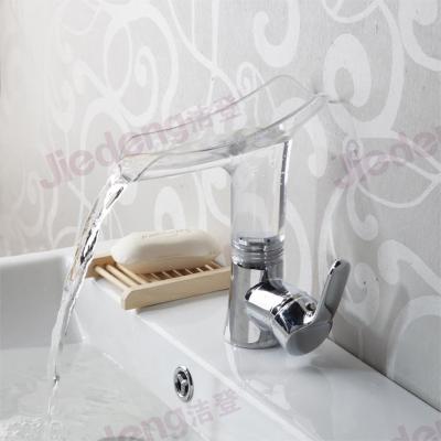 China Basin Faucet Brass Body Zinc Handle 35mm Ceramic Cartridge Chrome Surface Finished with Acrylic Water Spout and Flexible Hoses for sale
