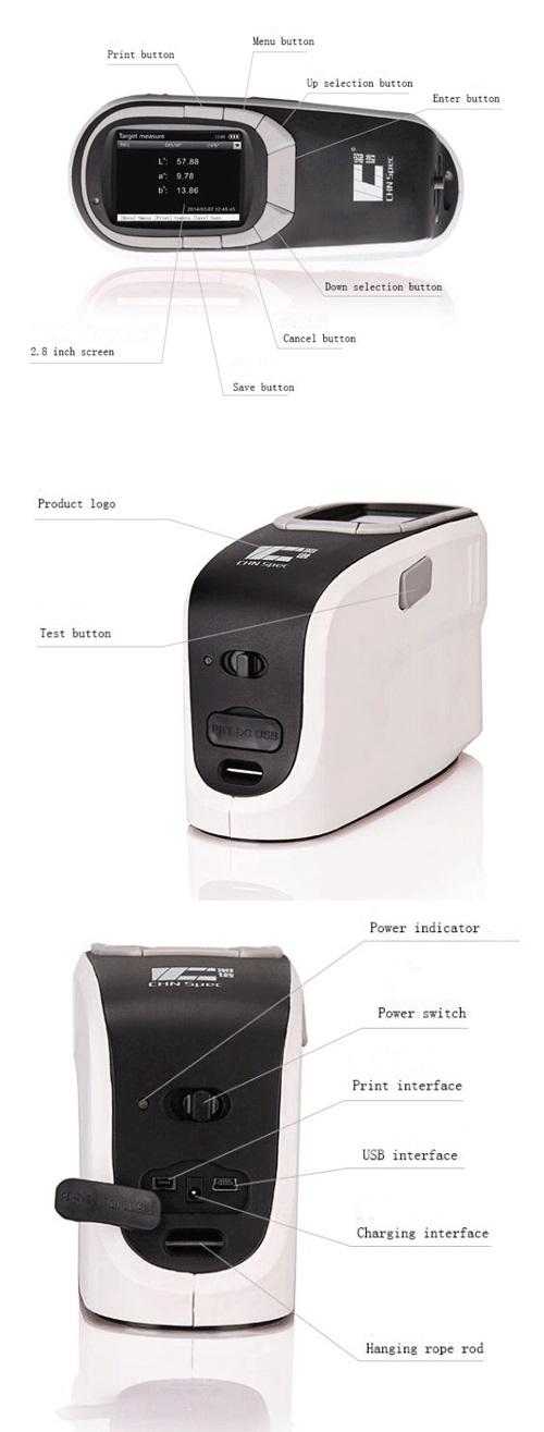 CS -600 CHNSpec Portable Color Spectrophotometer Detector With 10mm Test Aperture