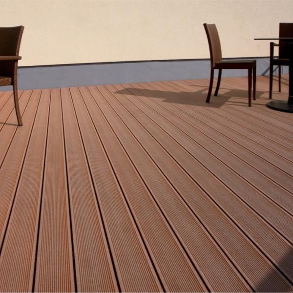Quality 140mm High Flexural Strength WPC Deck Flooring Embossed Freeze Thaw Resistant for sale