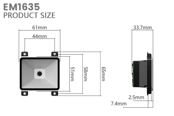 Quality WCMI Embedded 2D Qr Code Reader for Kiosk Machine Fixed Mount Small Barcode for sale