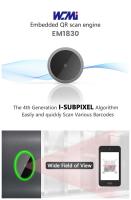 China EM1830 1D 2D QR Code Scanner with USB RS232 TTL Interface, 21mm Diameter Fixed Mount Barcode Reader for sale