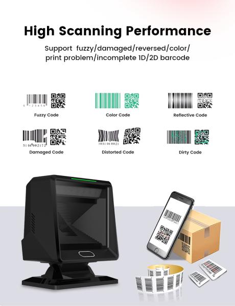 Quality Hands-Free with Automatic Image Sensing Omnidirectional 2D Barcode Scanner | USB for sale