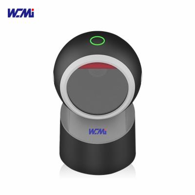 China WCMI 2D Omnidirectional USB Barcode Scanner Desktop 1D Scanners QR Bar Code Reader for Cashier Bookshop Supermarket for sale