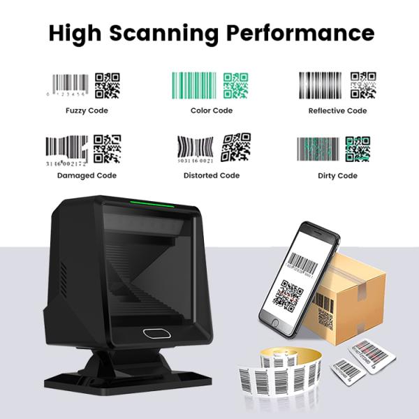 Quality Good Quality QR Code Reader Desktop Barcode Scanner with HID Keyboard USB for sale