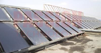 China 10000L Resort Solar Heating Solution Blue Titanium Flat Collector Solar Water Heater for sale