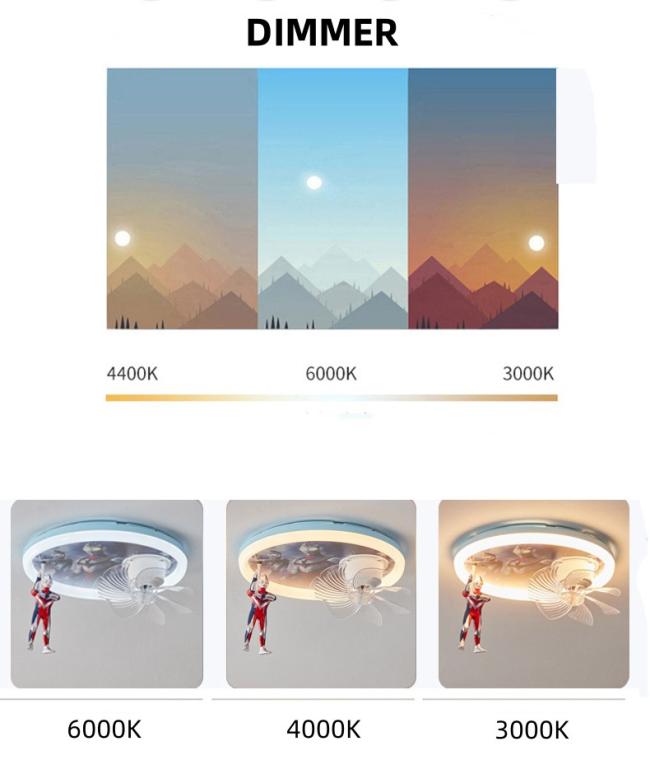 SENKAI modern japanese cartoon Ultraman ceiling light round LED ceiling fans House decoration for boys