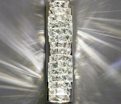 China Luxury Modern K9 Crystal Wall Lamp Stainless Steel for sale